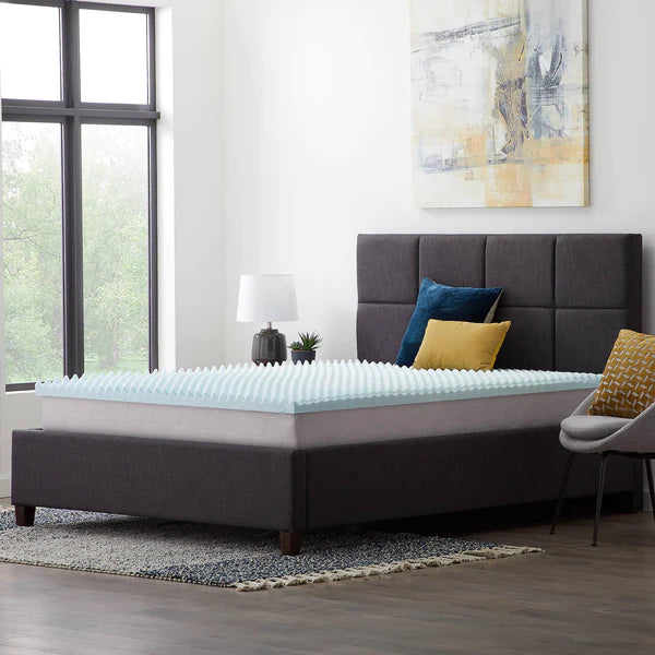 QUEEN - 2 Inch Thick Convoluted Gel Memory Foam Mattress Topper ...